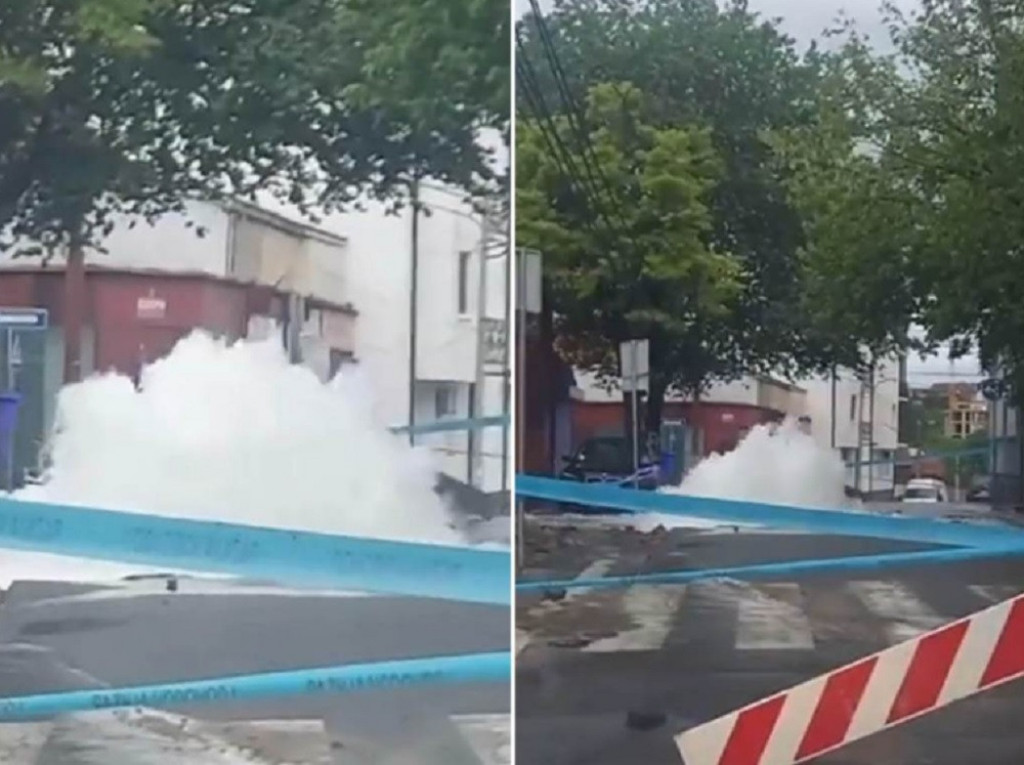 Pukla cev u Grčića Milenka: Od siline pritiska probijen i asfalt, ceo ...