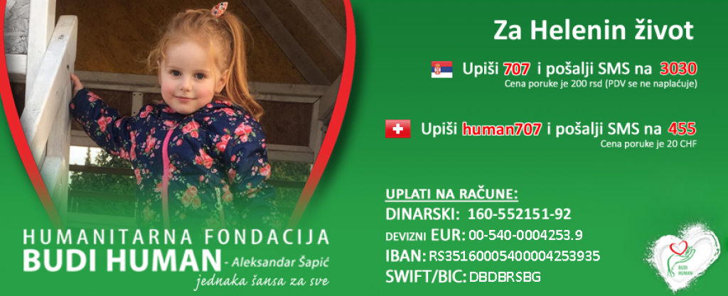 Maloj Heleni Gavran je potrebna pomoć za lečenje