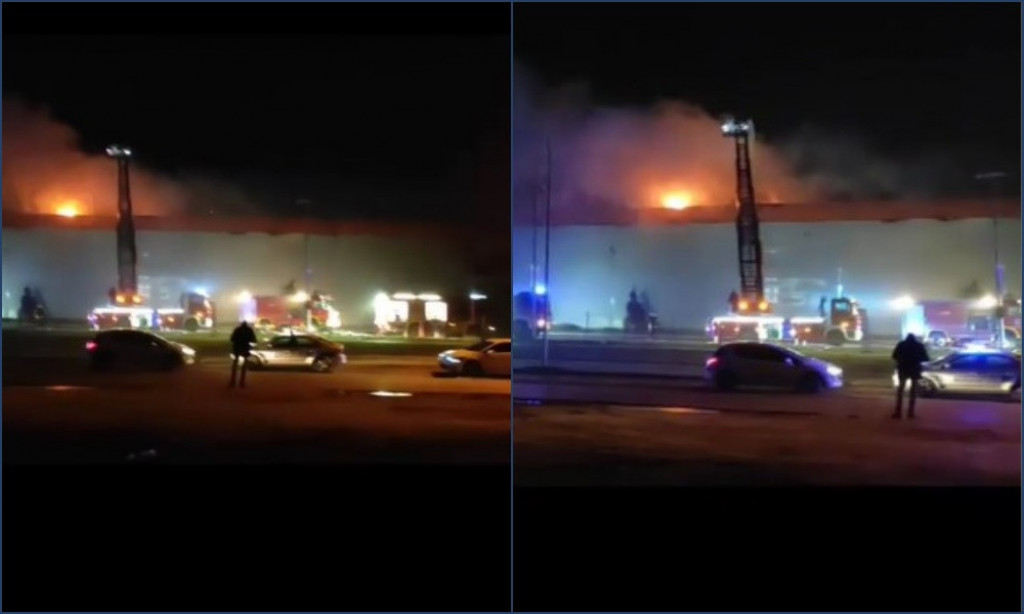 Bukti požar u Novom Sadu: Gori hipermarket, vatrogasci i policija na ...