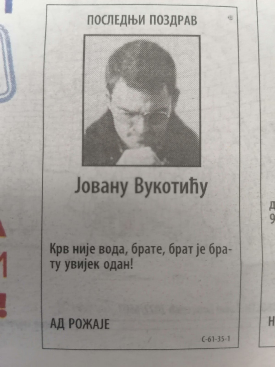 "Brat je bratu uvijek odan": Osvanula čitulja "škaljarskom šefu ...