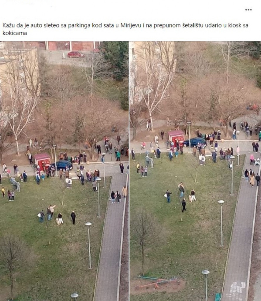 Automobil sa parkinga uleteo pravo na šetalište