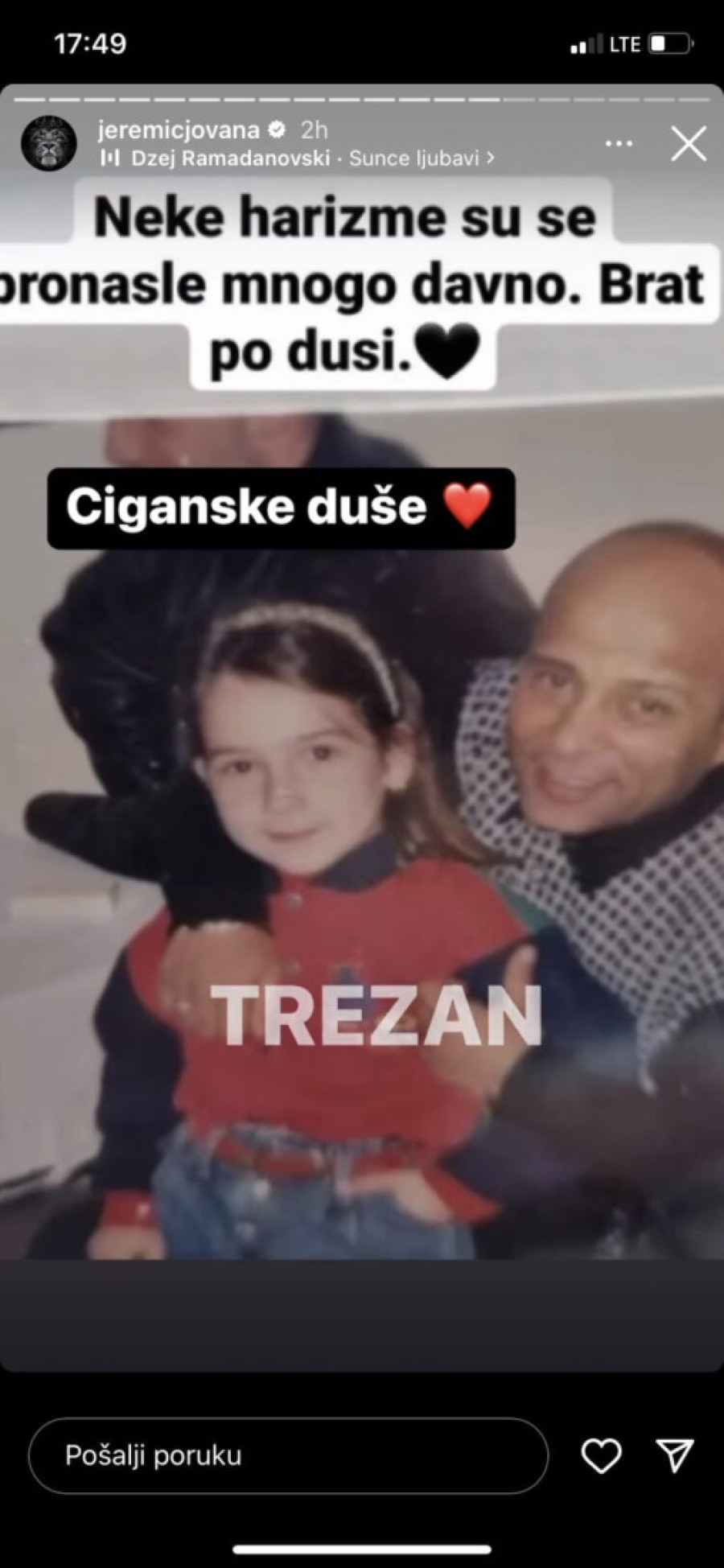 Jovana Jeremić kao devojčica, sa njom i Džej