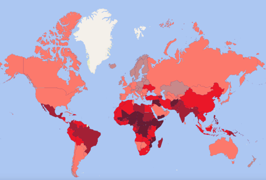 Objavljena mapa najopasnijih zemalja na svetu