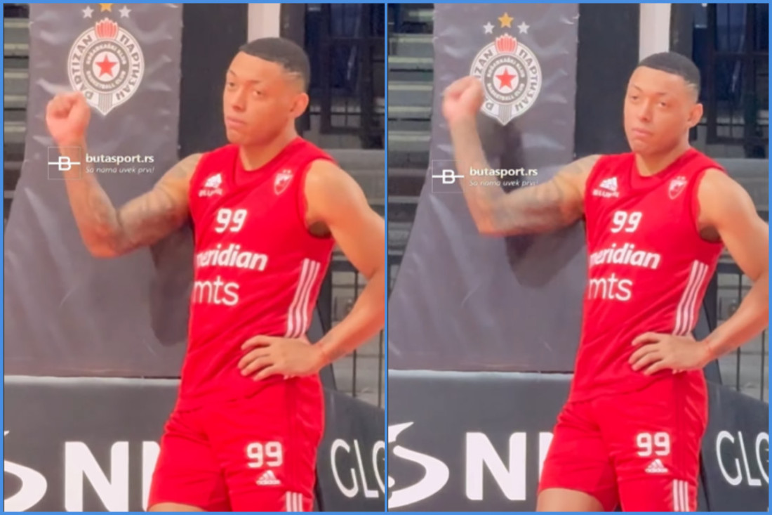 Jago pesnicom udara grb Partizana VIDEO