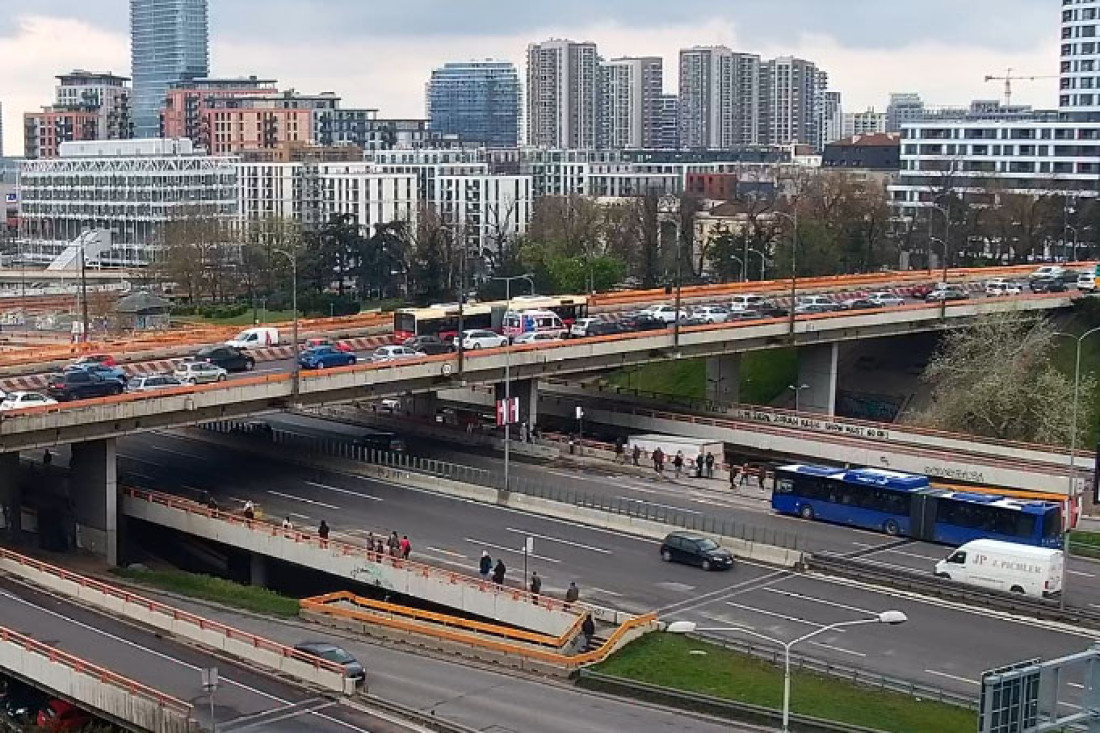 Sudar na auto-putu u Beogradu